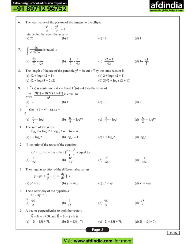 Nift pg technology sample question paper gat | PDF | Standardized ...
