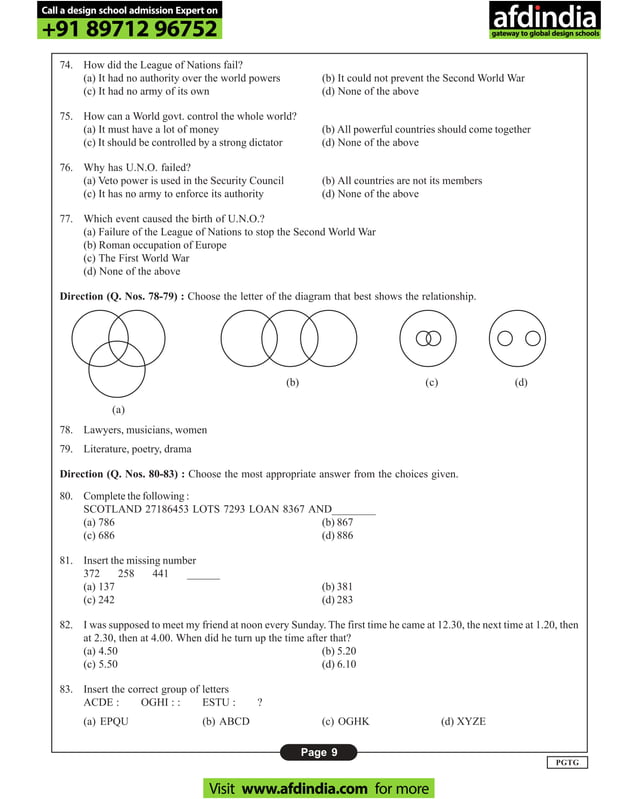 Nift pg technology sample question paper gat | PDF | Standardized ...