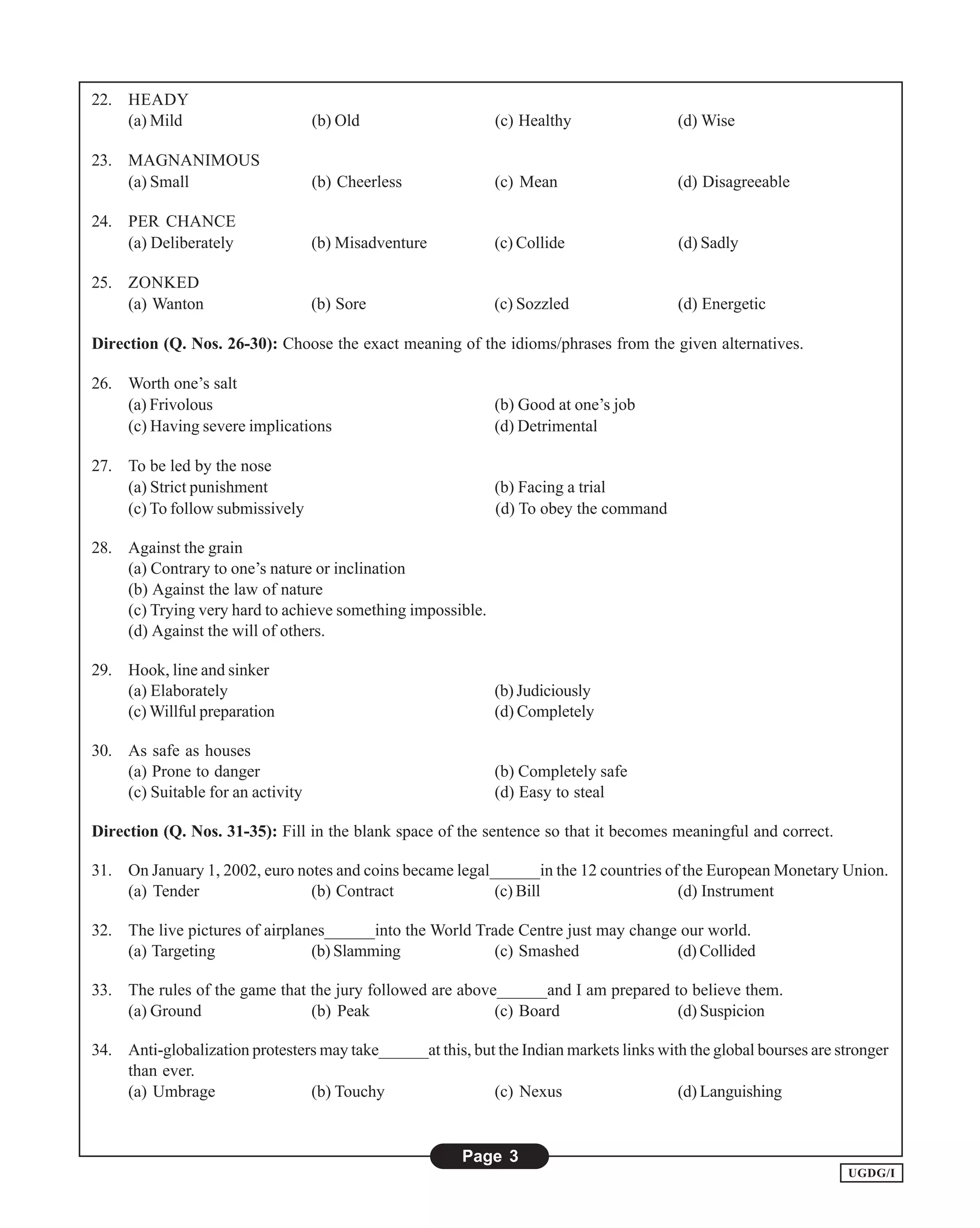 NIFT Test series: Sample GAT paper of fashion design1 | PDF