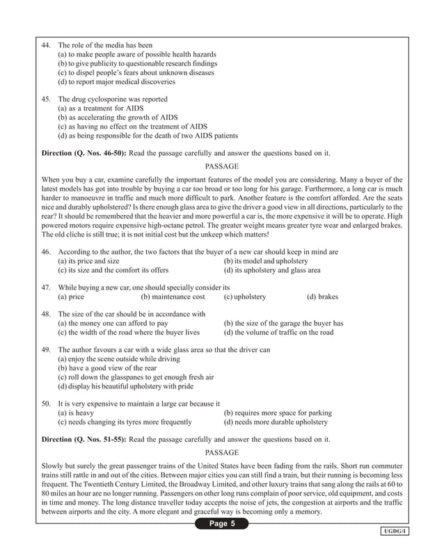 NIFT Test series: Sample GAT paper of fashion design1 | PDF