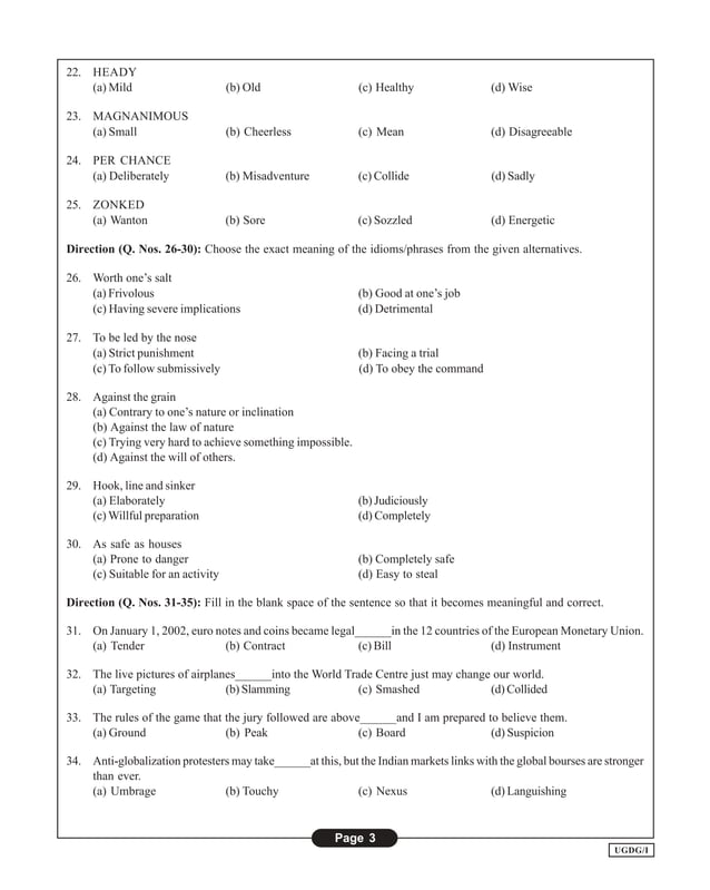 Nift sample paper | PDF