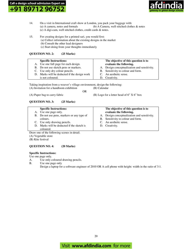 Nift sample paper b des cat 1 | PDF