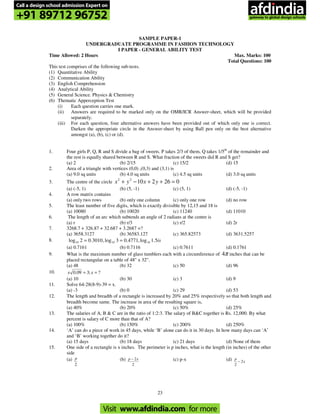 NIFT sample paper BFTech general ability test GAT. | PDF | Food & Drink