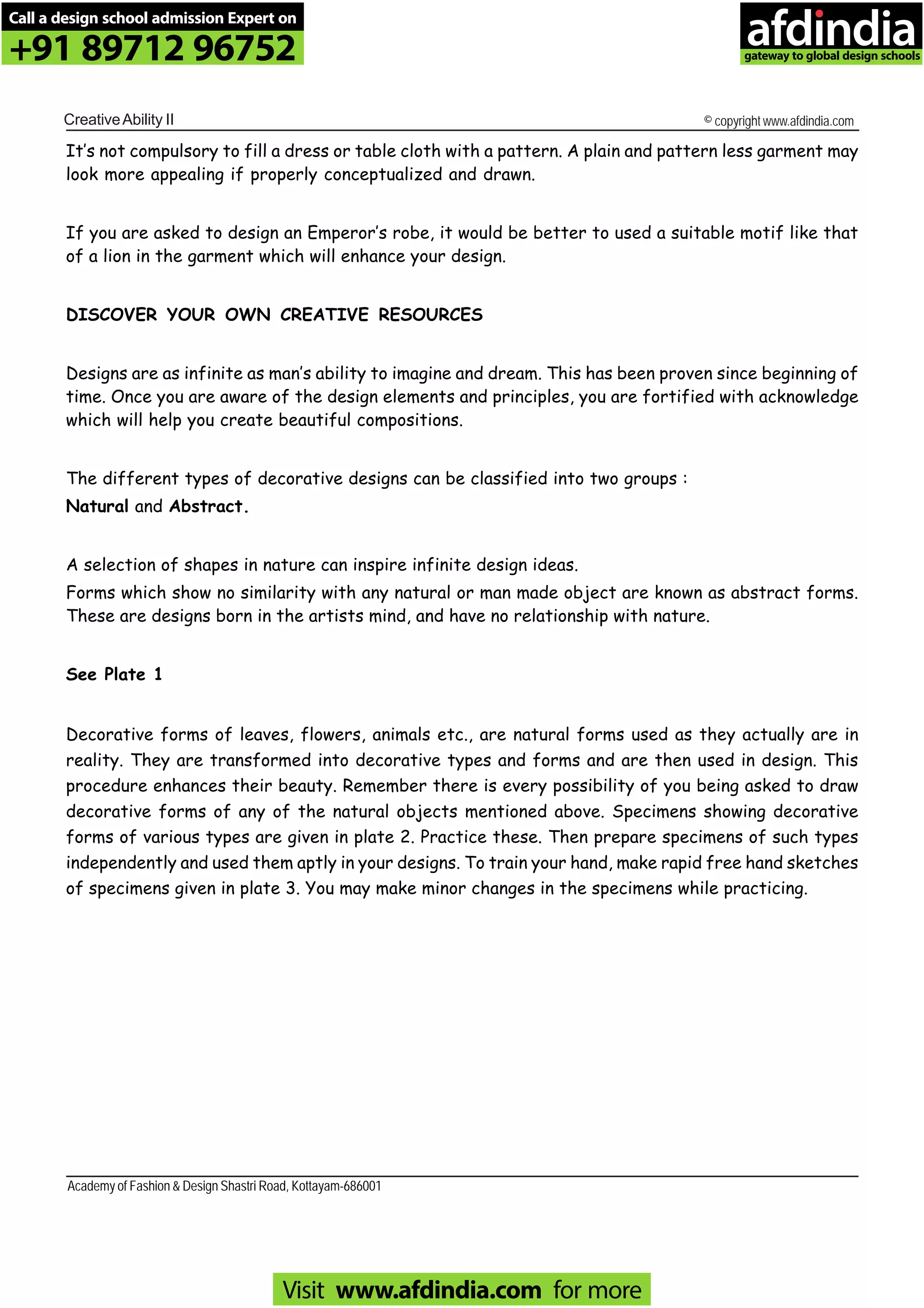 NIFT study material creative ability test 2 | PDF