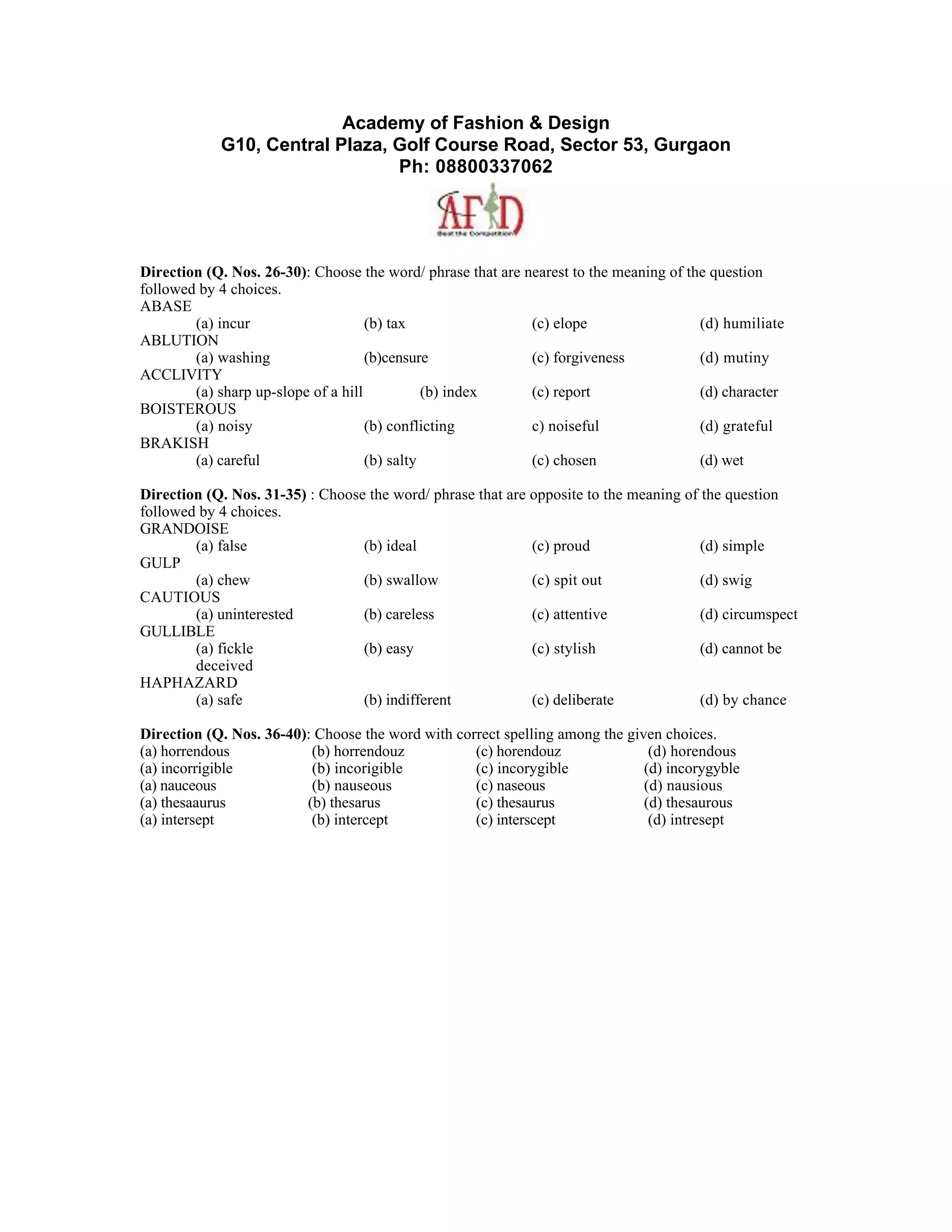 Nift ug design gat question paper 2 | PDF