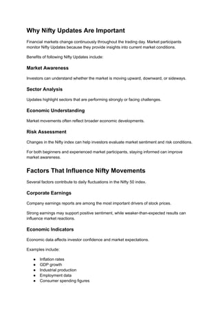 Comprehensive Guide to Nifty Updates: Market Trends and Analysis | PDF