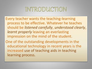 Teaching Aids: Meaning and Importance | PPTX
