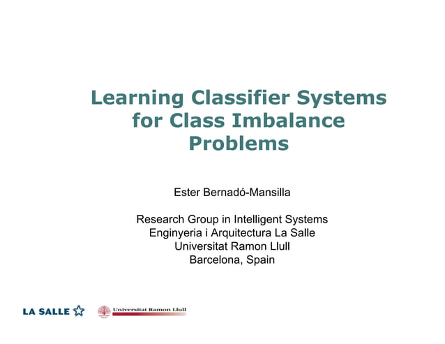 Learning Classifier Systems for Class Imbalance Problems | PDF | Technology & Computing