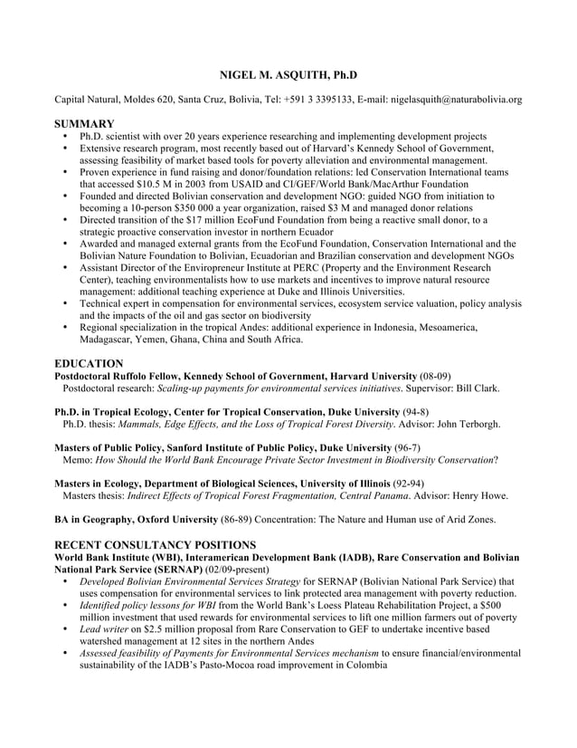 CV Nigel Asquith | PDF