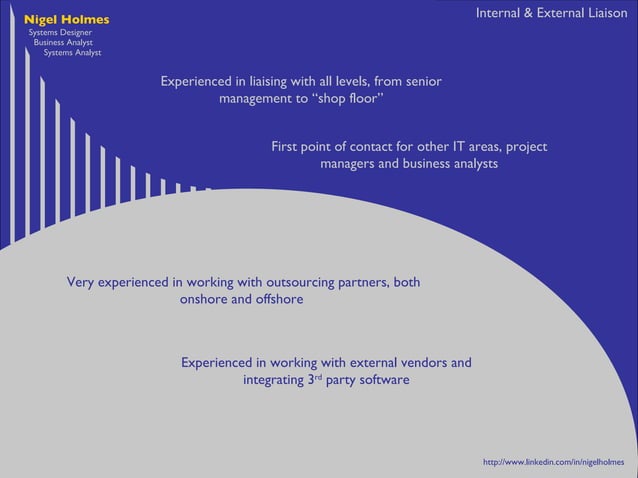 Nigel Holmes CV | PPT | Computer Software and Applications | Computing