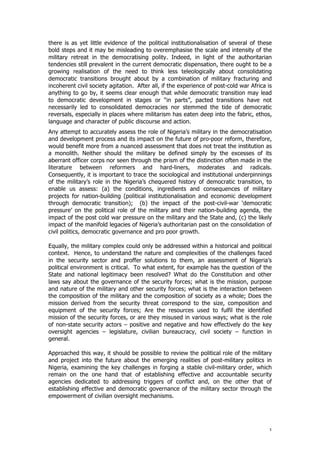 Nigeria position paper on the military | PDF