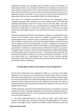 Nigeria and the Royal Niger Company- full story | PDF