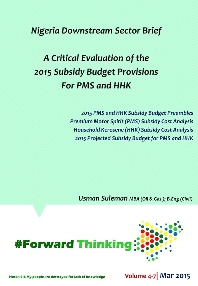 A Critical Evaluation of the 2015 Subsidy Budget Provisions For PMS and ...