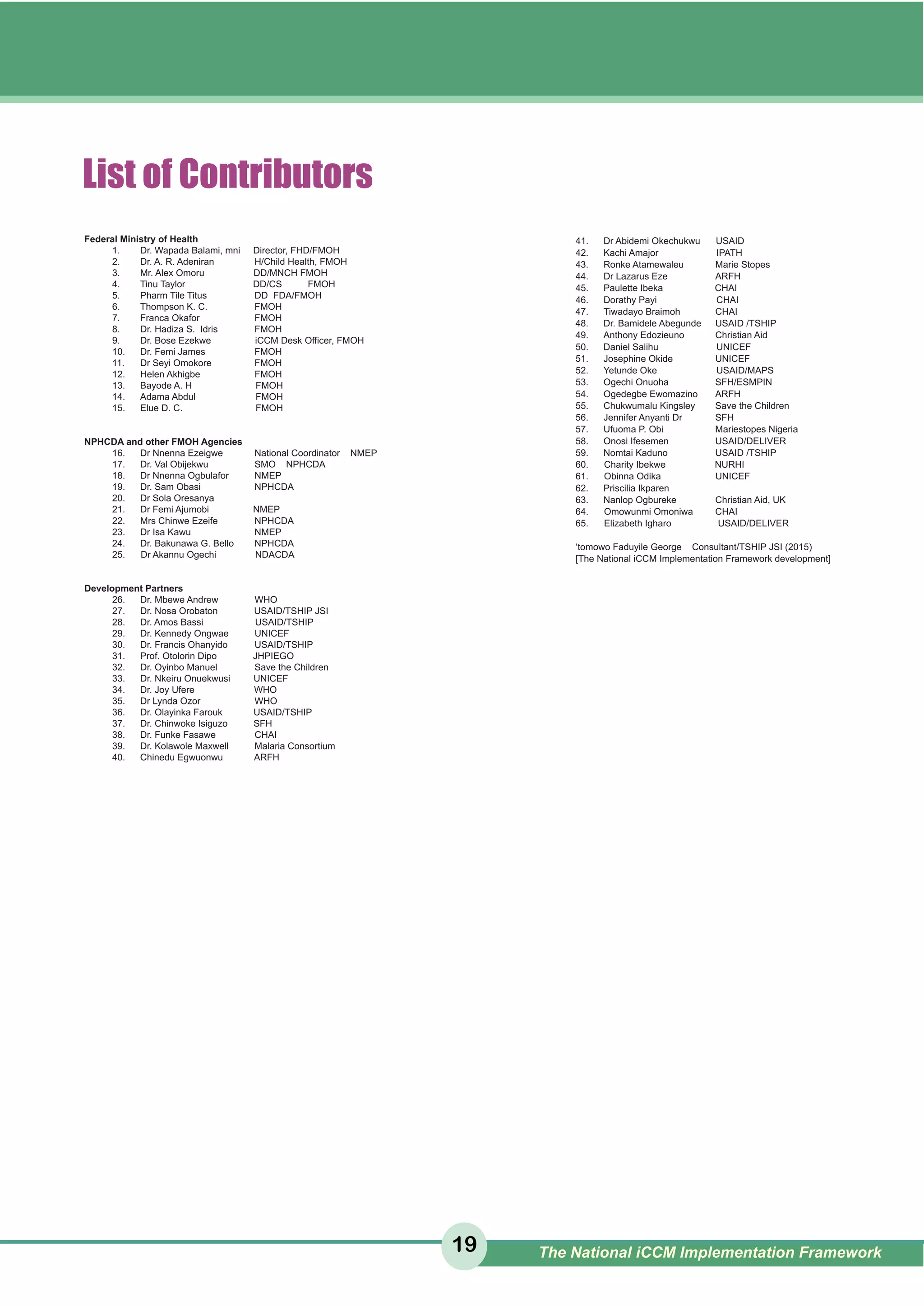 Nigeria national iccm implementation framework | PDF