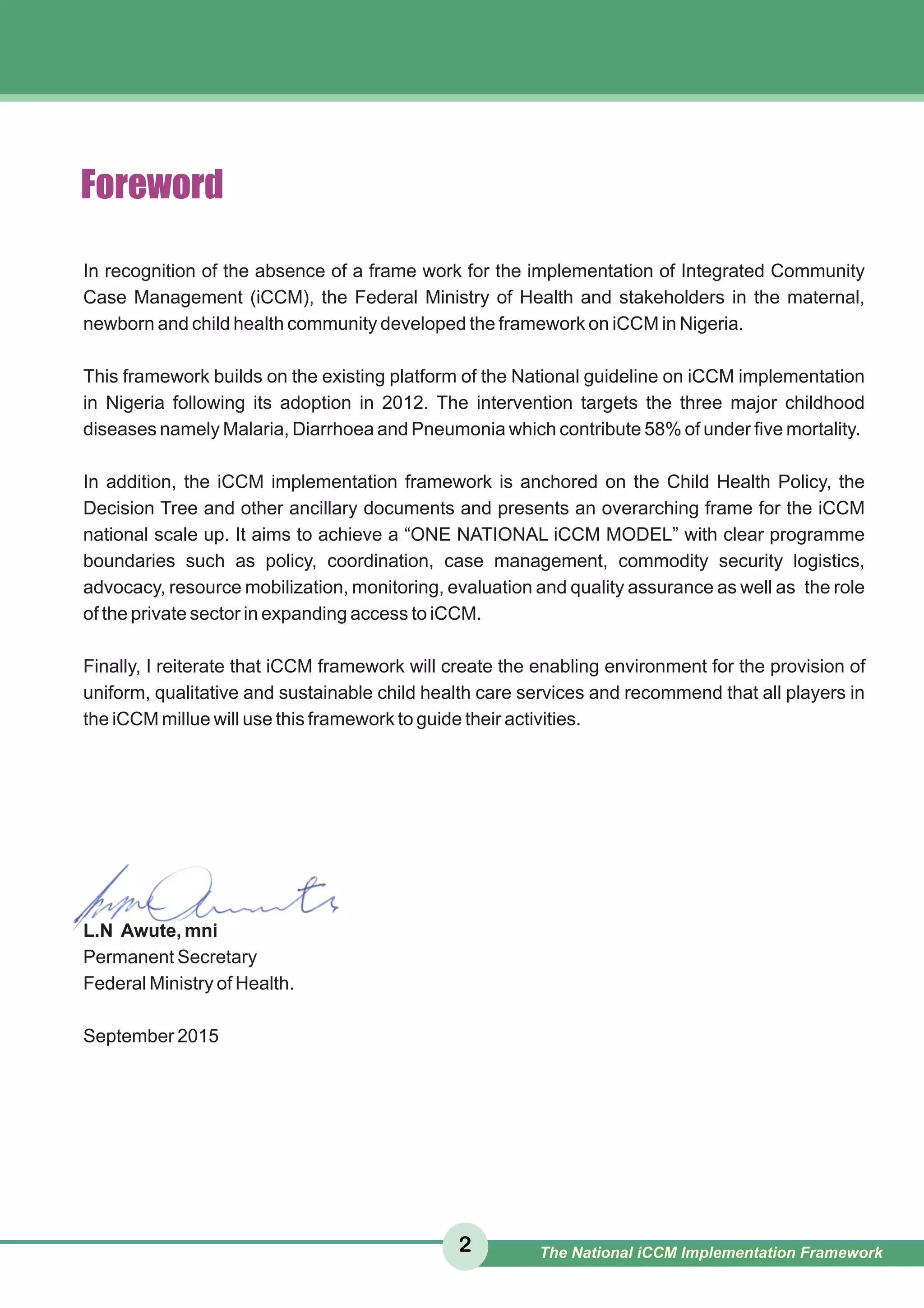 Nigeria national iccm implementation framework | PDF