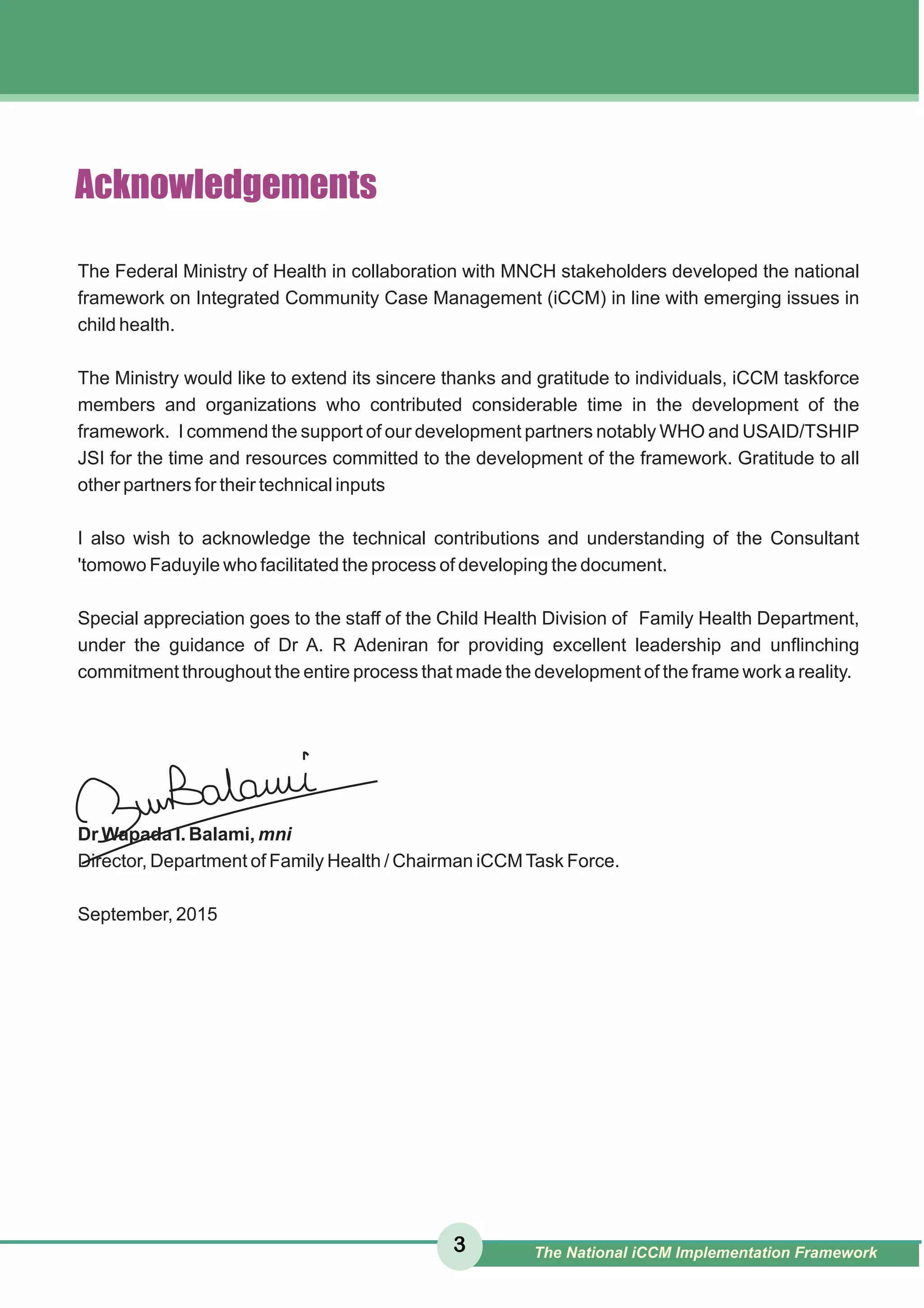 Nigeria national iccm implementation framework | PDF