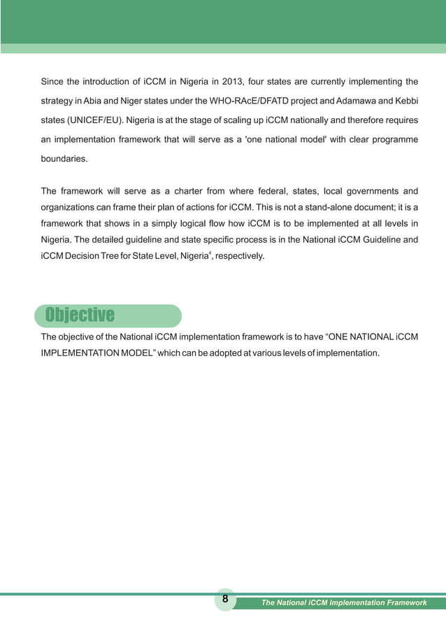 Nigeria national iccm implementation framework | PDF