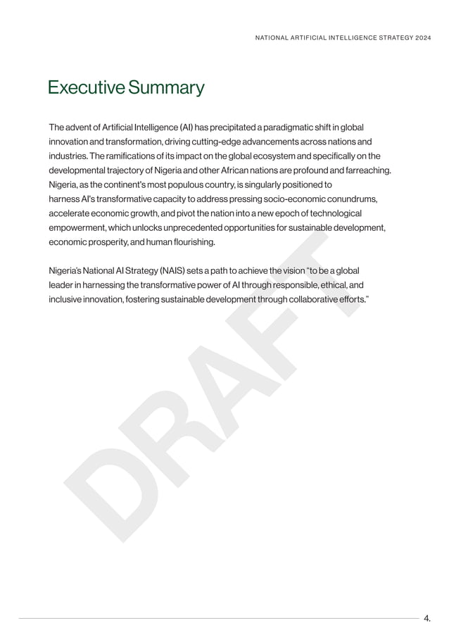 Nigeria's Draft National Artificial Intelligence Strategy | PDF