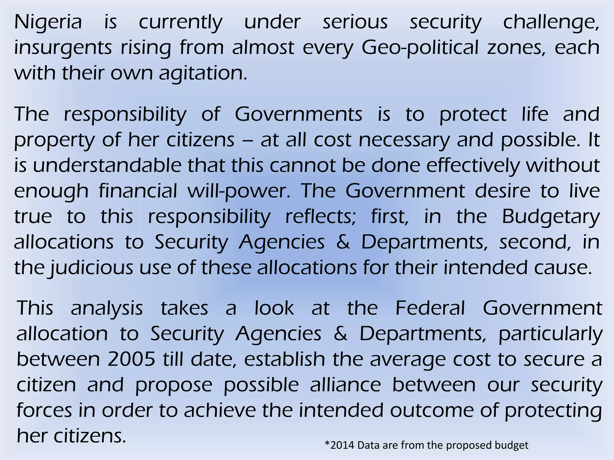 Nigeria security challenge, is it financial | PDF