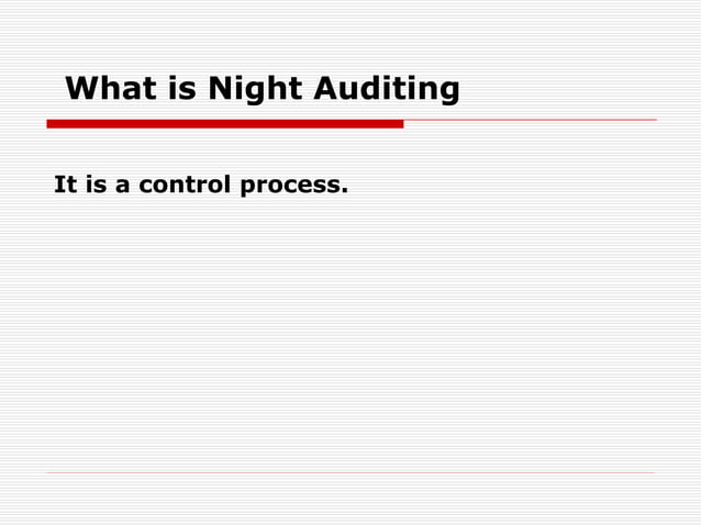 Night Audit | PPT