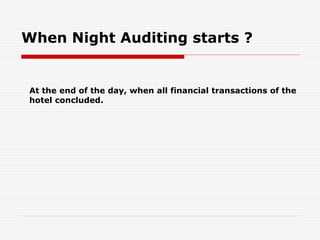 Night Audit | PPT