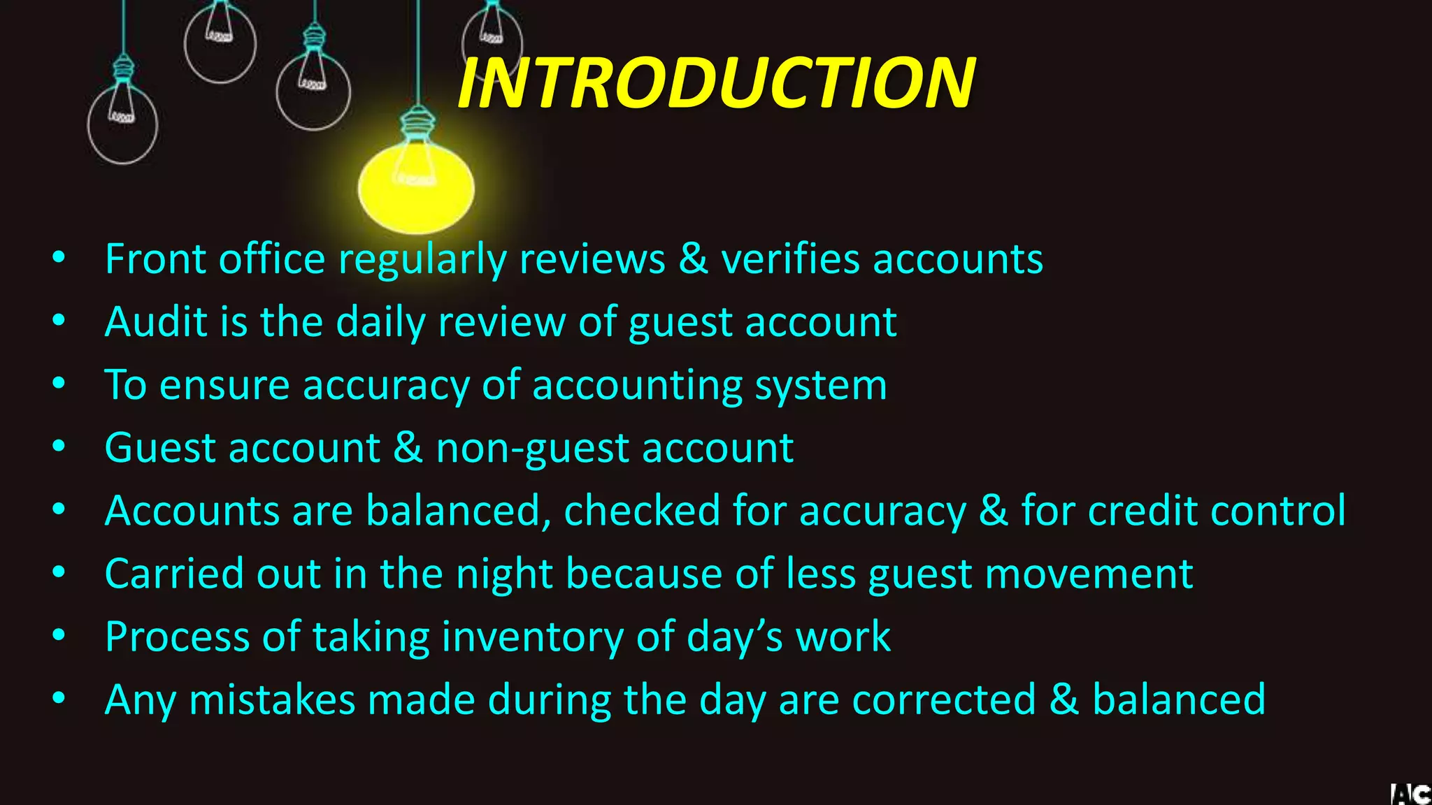 Night Audit in Front Office | PPTX