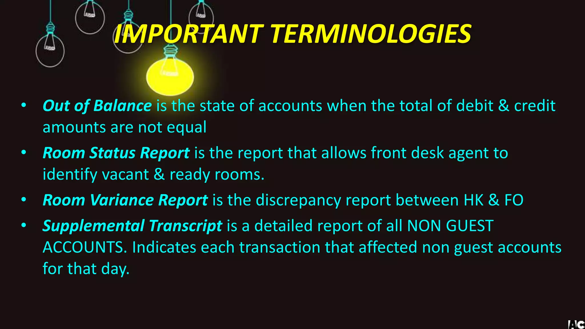Night Audit in Front Office | PPTX