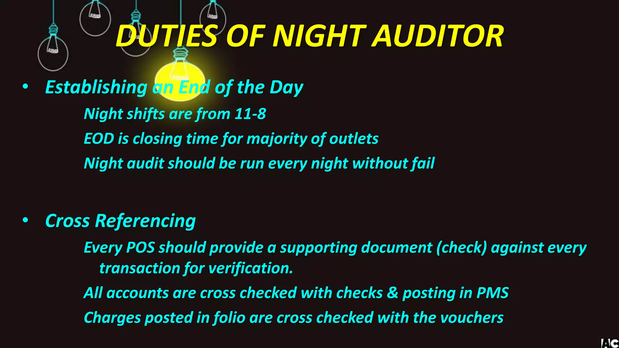 Night Audit in Front Office | PPTX