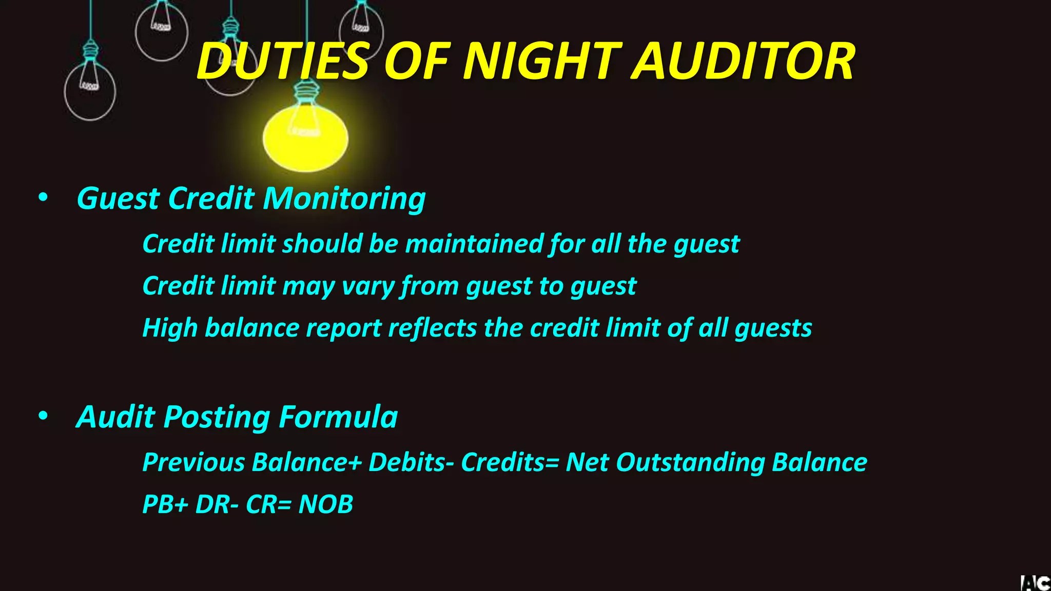 Night Audit in Front Office | PPTX
