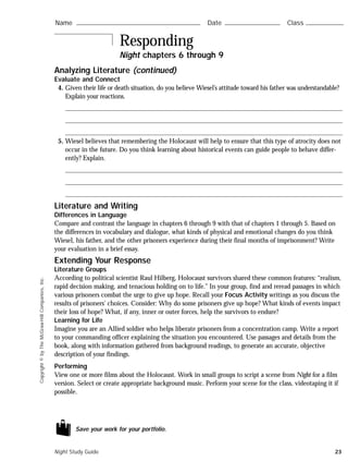 Nightbyeliewieselstudyguide[1] | PDF