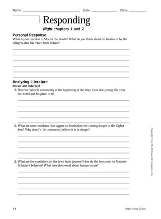 Nightbyeliewieselstudyguide[1] | PDF