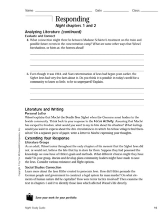 Nightbyeliewieselstudyguide[1] | PDF