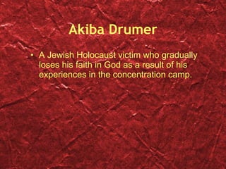 Night—characters | PPT | Judaism | Religion & Spirituality