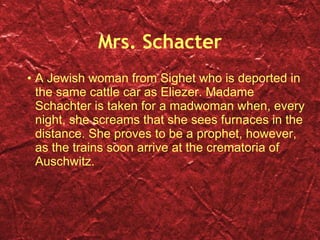 Night—characters | PPT | Judaism | Religion & Spirituality