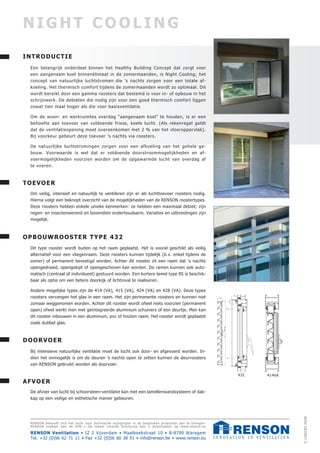 Renson - Night cooling | PDF