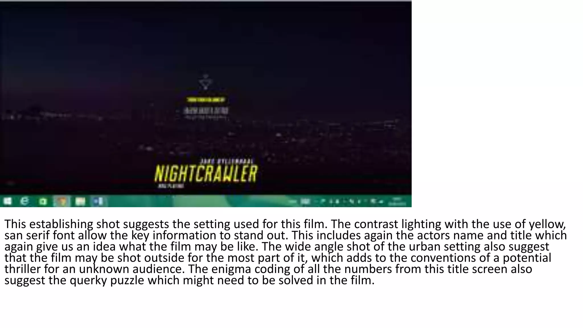 Nightcrawler analysis | PPTX