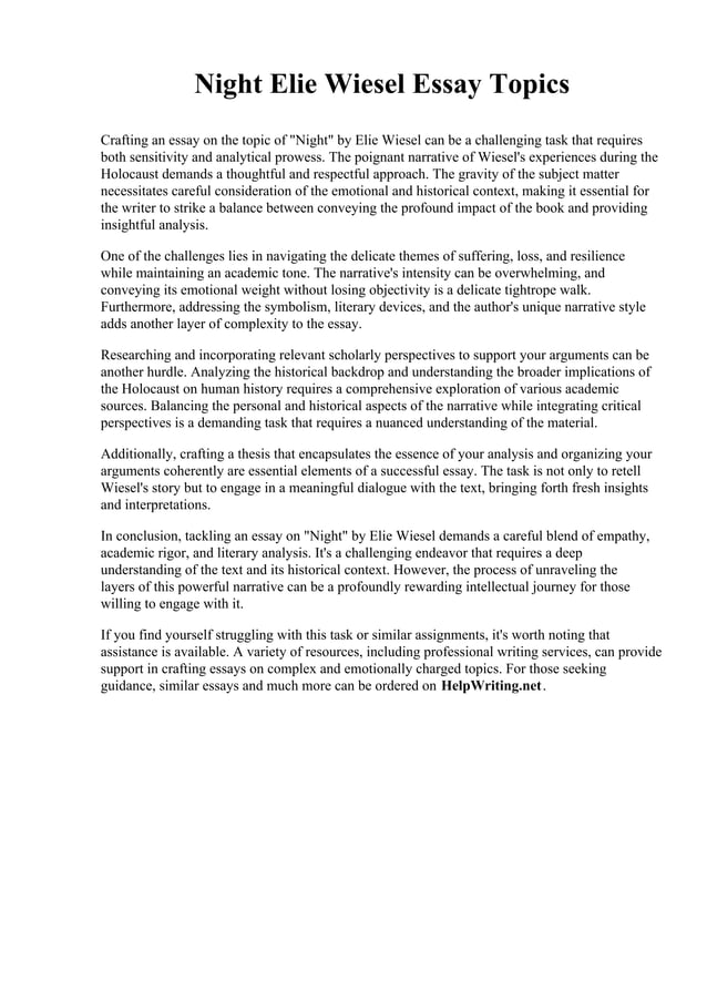 Night Elie Wiesel Essay Topics.pdf