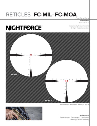 Specification Sheet | Nightforce FC-MIL/FC-MOA | Optics Trade | PDF