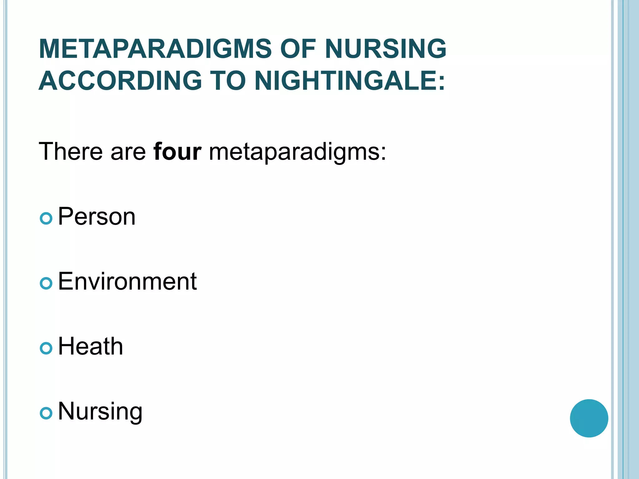 Florence Nightingale's Environmental Theory of Nursing | PPTX