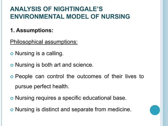 Florence Nightingale's Environmental Theory of Nursing | PPTX