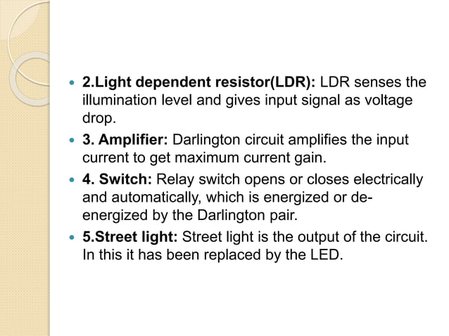 night lighting using ldr and arduino uno | PPT