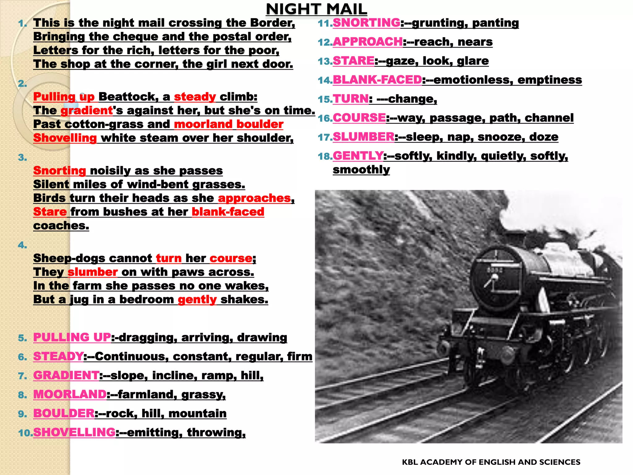 NIGHT MAIL POEM | PDF