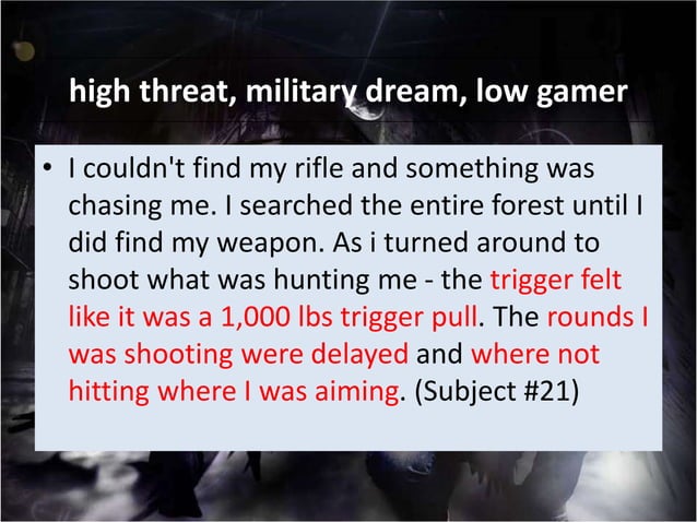 Nightmare protection as motivation to play video games | PPT