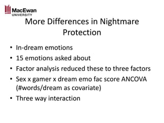Nightmare protection hypothesis and female gamers | PPTX