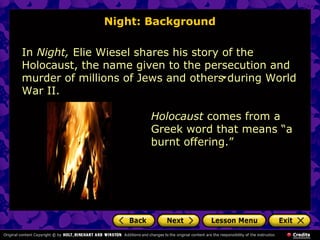 Night Introduction powerpoint | PPT | Death, Injury, or Military ...