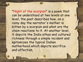 Night of the scorpion 8b | PPTX