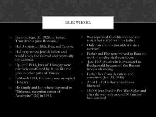 Night project elie wiesel’s apartment | PPTX