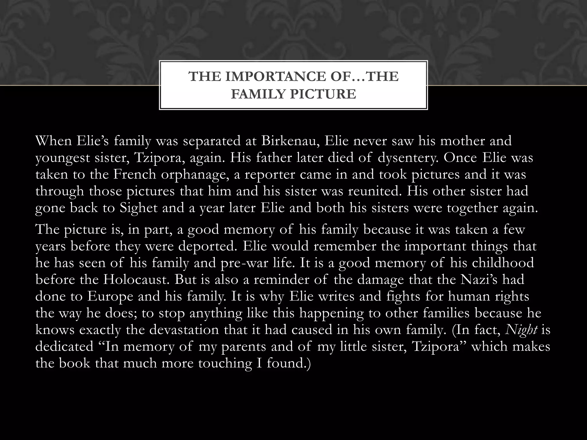 English 30-1 Night: Elie Wiesel's Apartment | PPTX