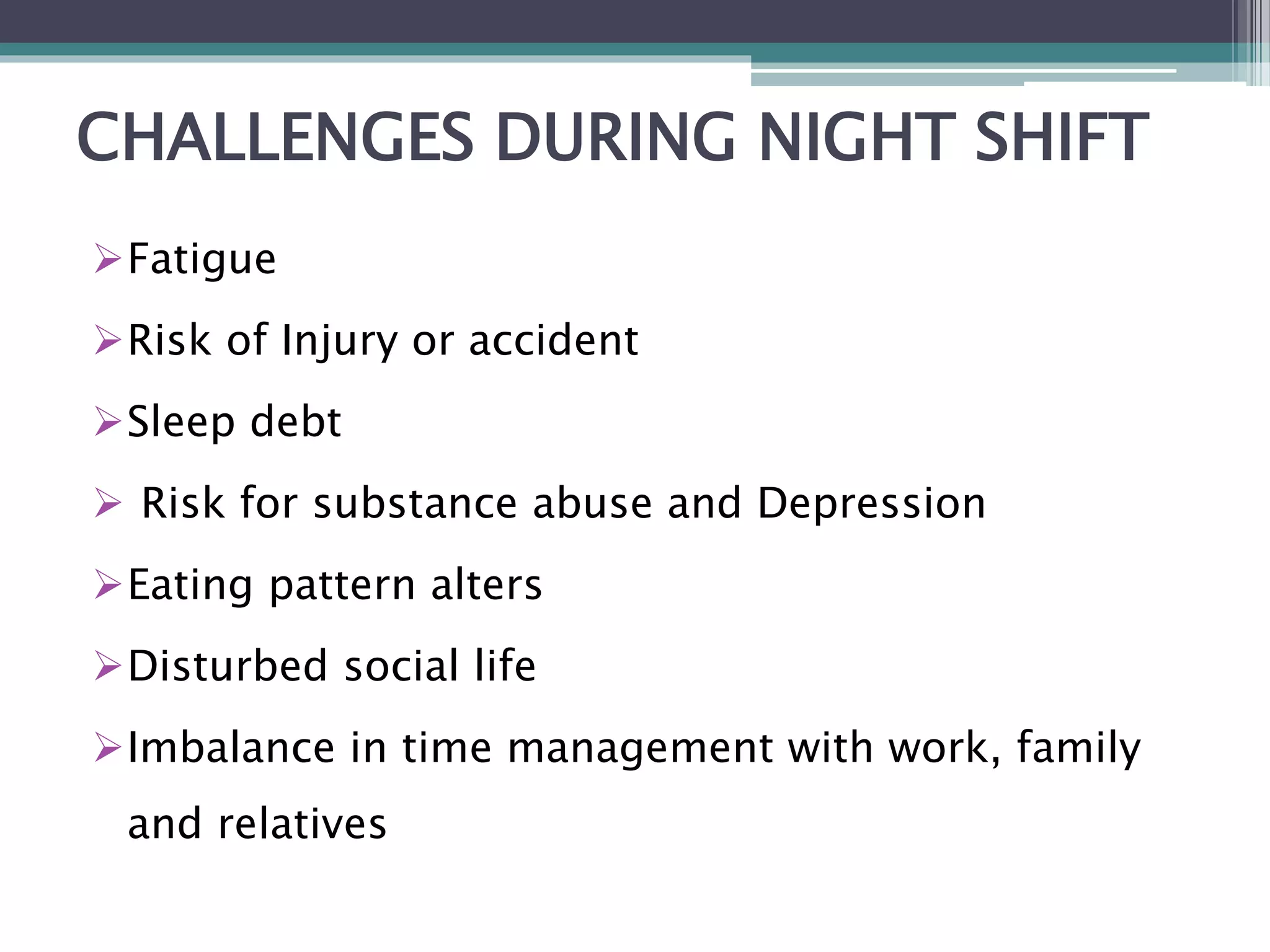 Night shifts | PPTX