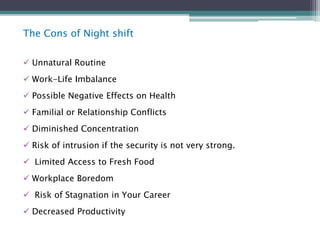 Night shifts | PPTX